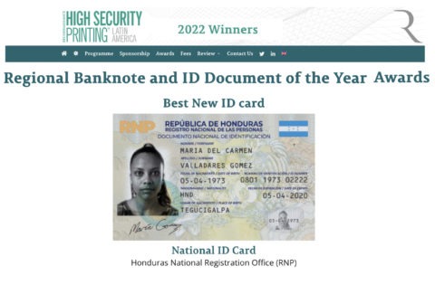 Best New ID Card Award goes to Honduras - Selp - Payment & ID solutions